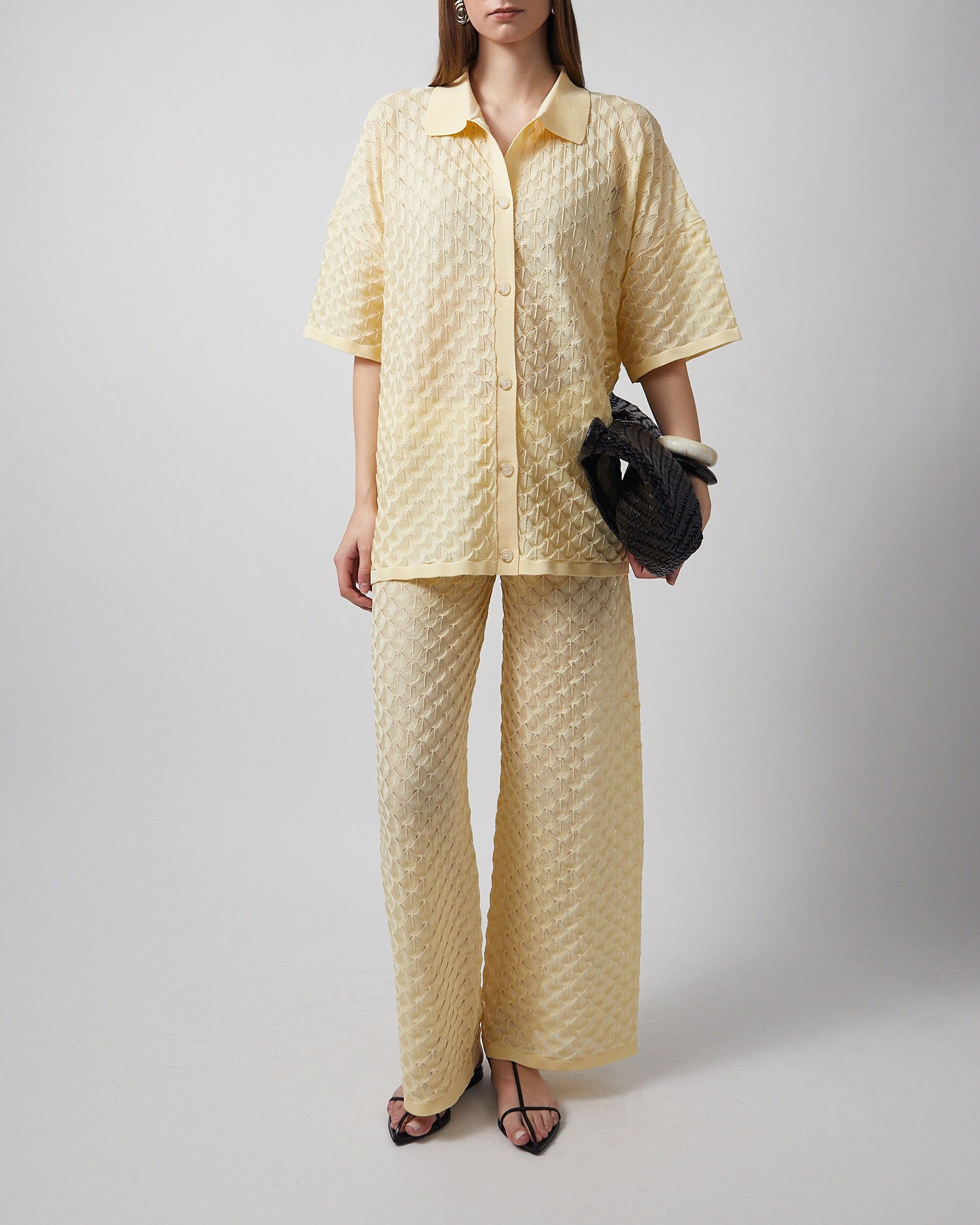MALINA Alissa Knitted Wide-Leg Pants